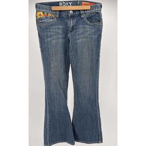 Roxy | Jeans | Roxy Denim Jeans Sunset Beach Flare Fit Floral ...